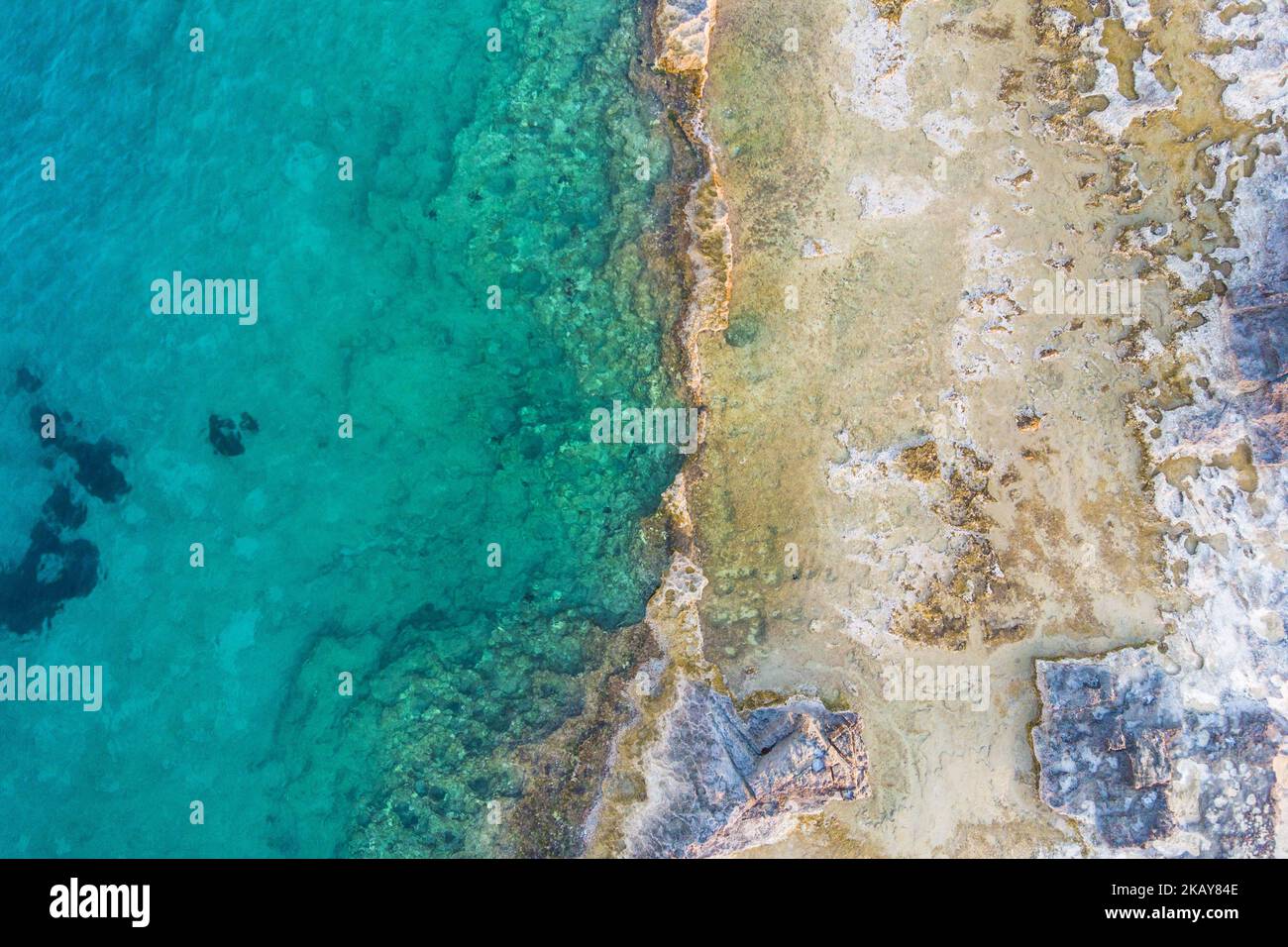 Aerial images of Stavros beach, Crete Island, Greece, on 3 June 2018 ...