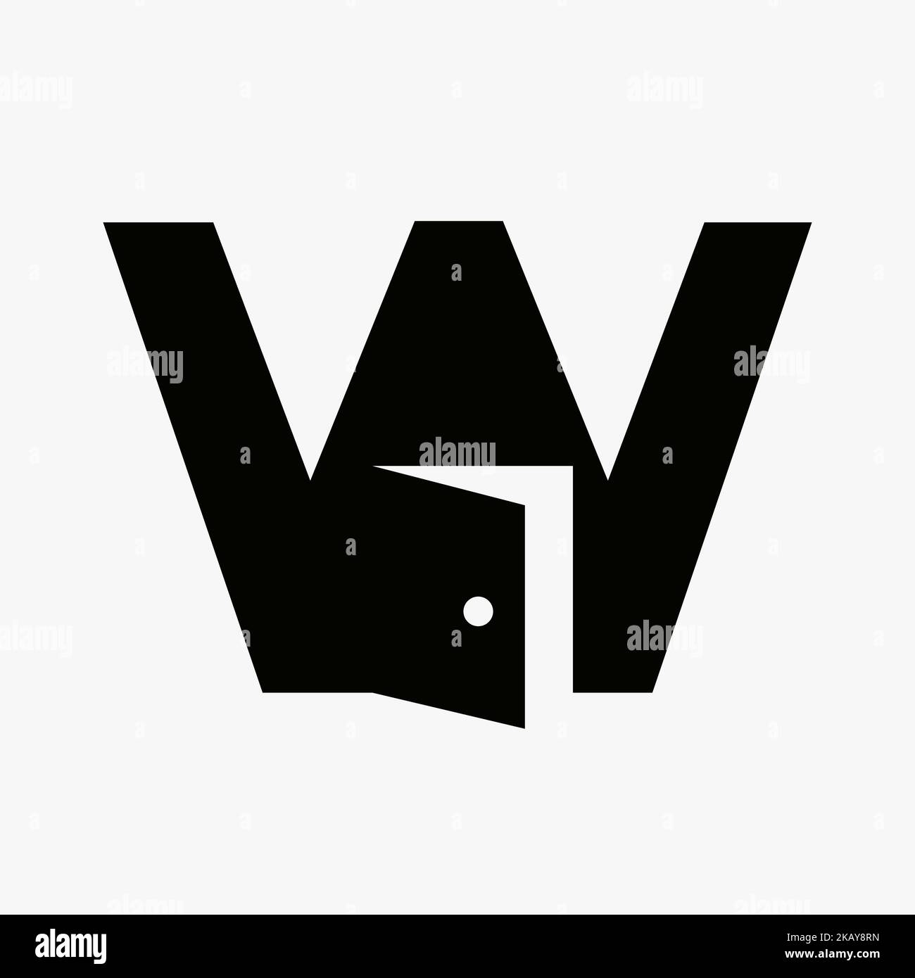 Letter W Door Logo Design Combined With Minimal Open Door Icon Vector ...