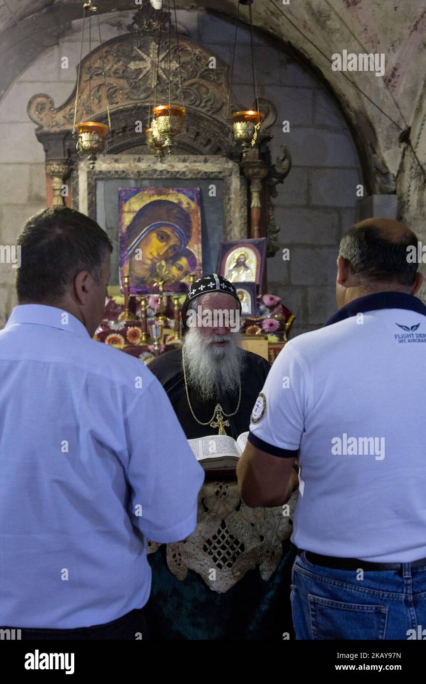 Syriac monks hold in St Joseph chapel in the Church of the Holy ...
