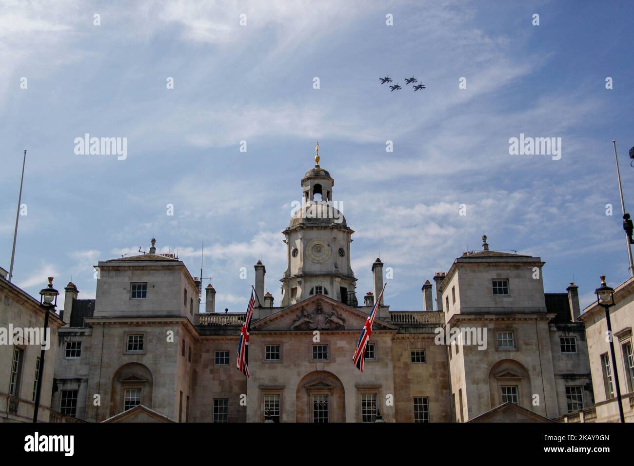 The RAF Flypast at the Trooping of the Colour by Horse Guards during ...