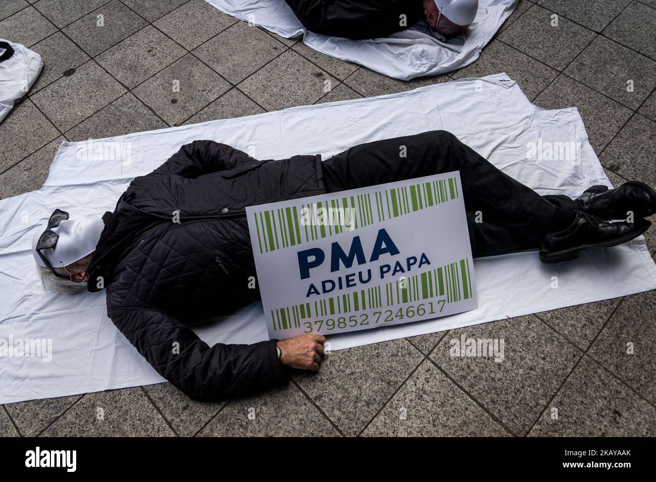 Die-In of the members of Alliance VITA against medically assisted ...