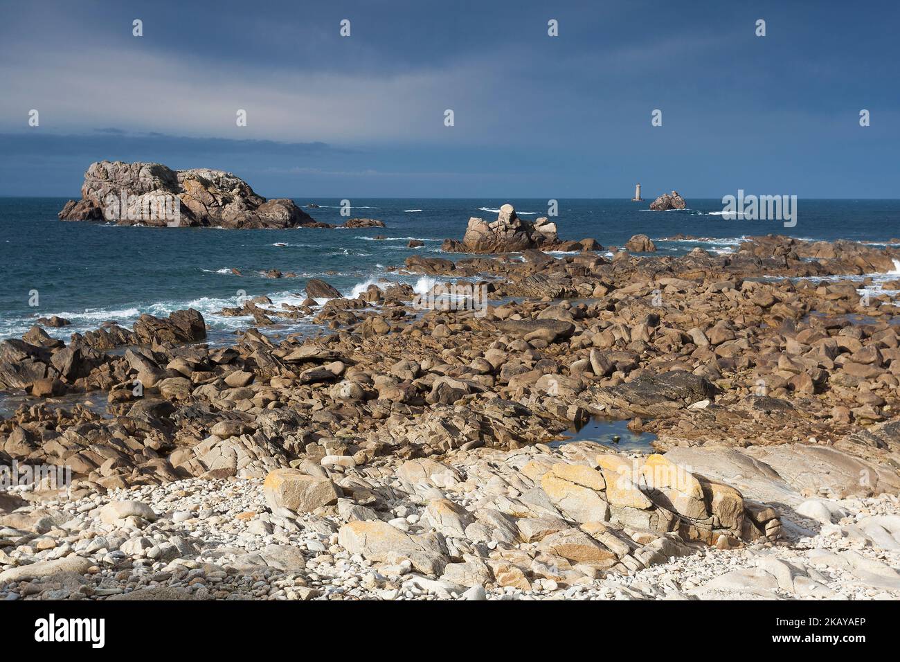 Phare du Four near Argenton in Brittany, France Stock Photo - Alamy
