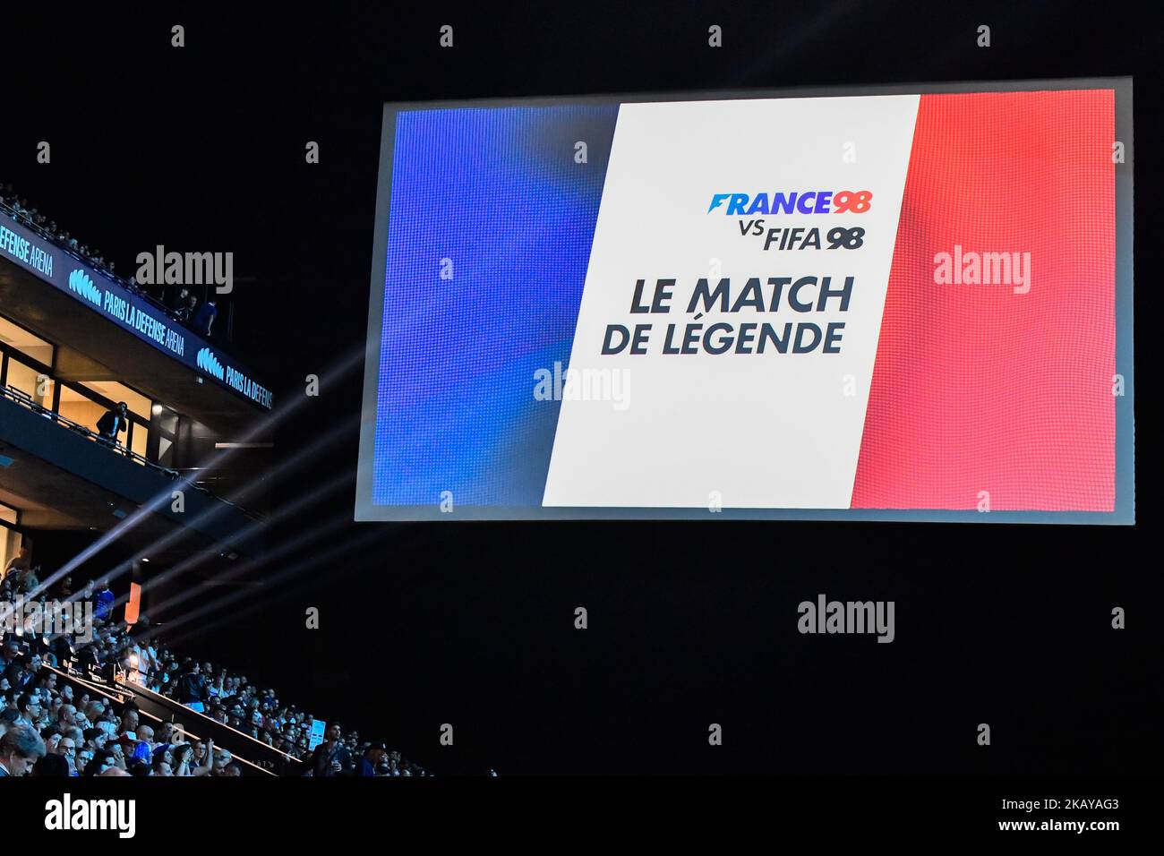 An illustration of the giant screen during the Legends Game match ...