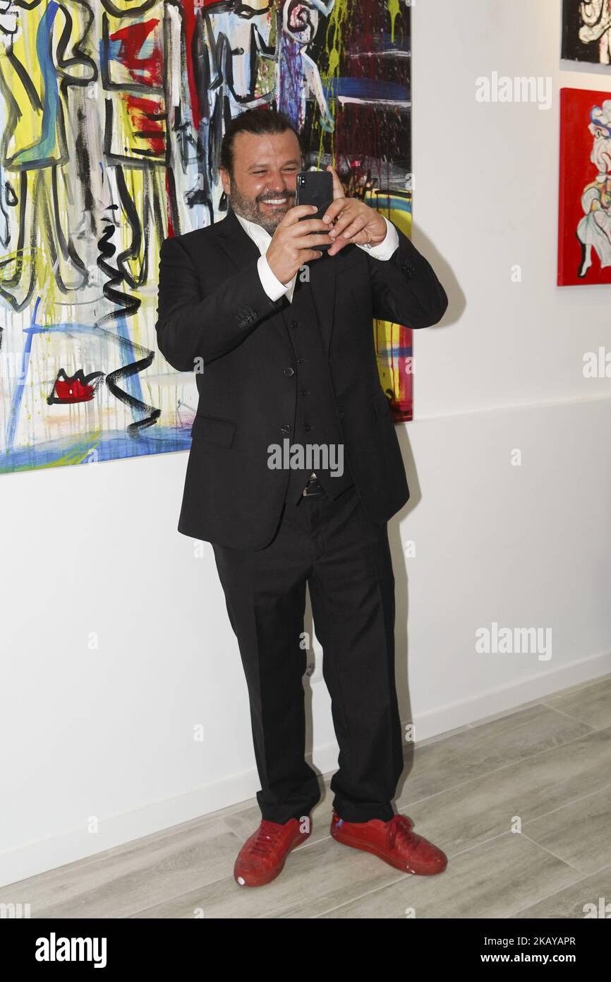 The artist Domingo Zapata during the inauguration of the exhibition ...