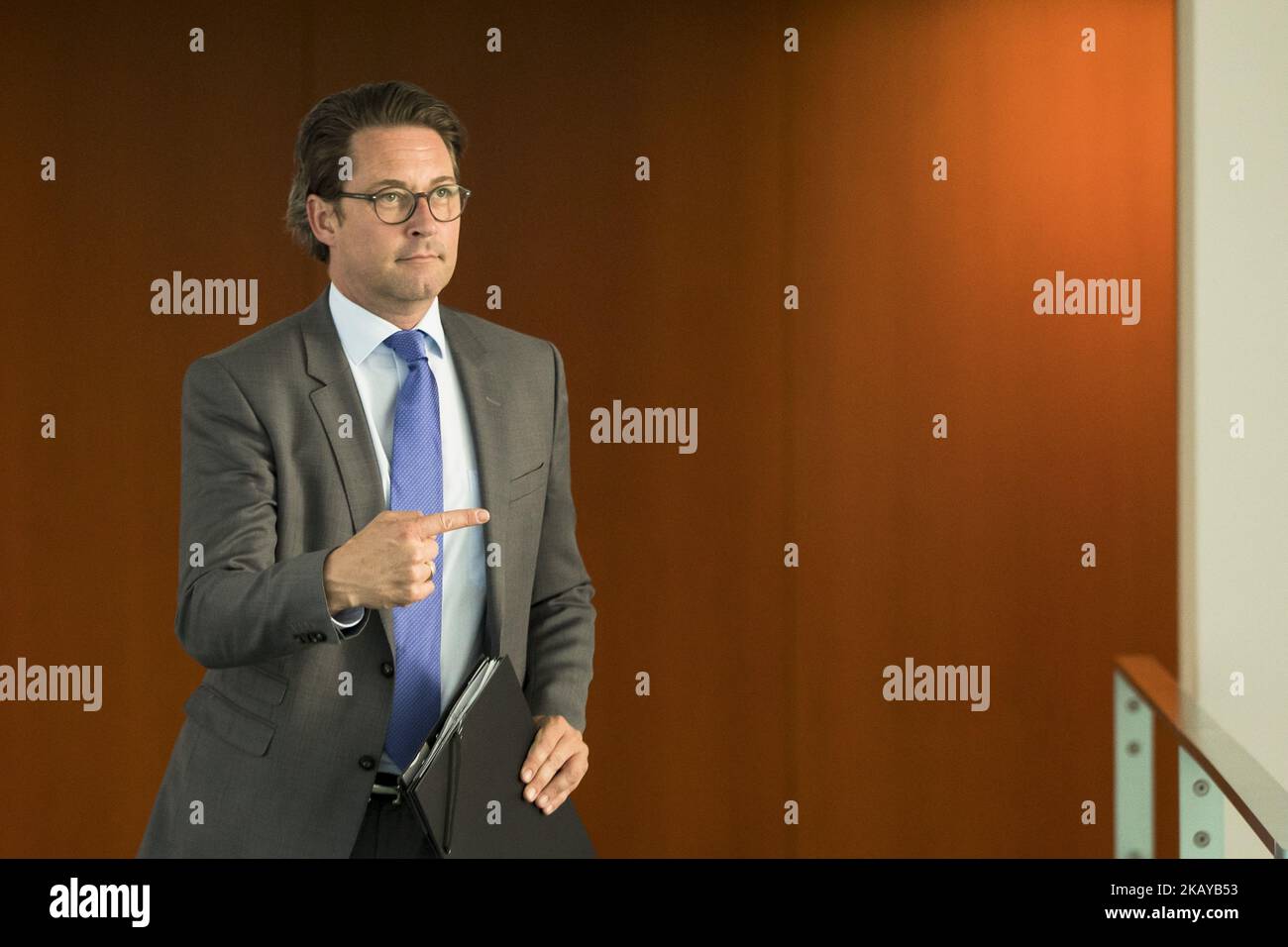 Transport Minister Andreas Scheuer arrives to a meeting between ...