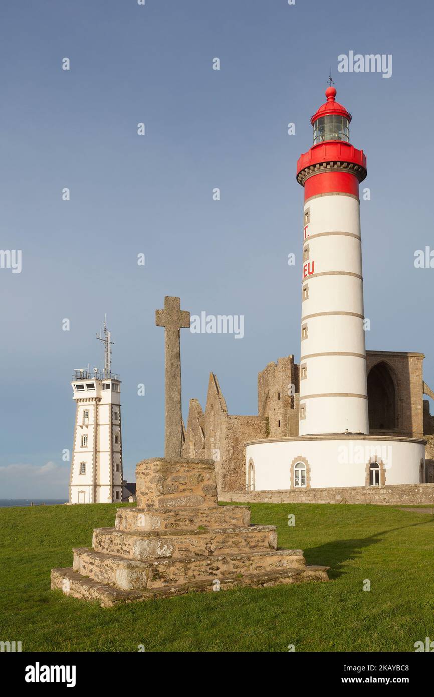 Saint Mathieu lighthouse, Brittany, France Stock Photo - Alamy