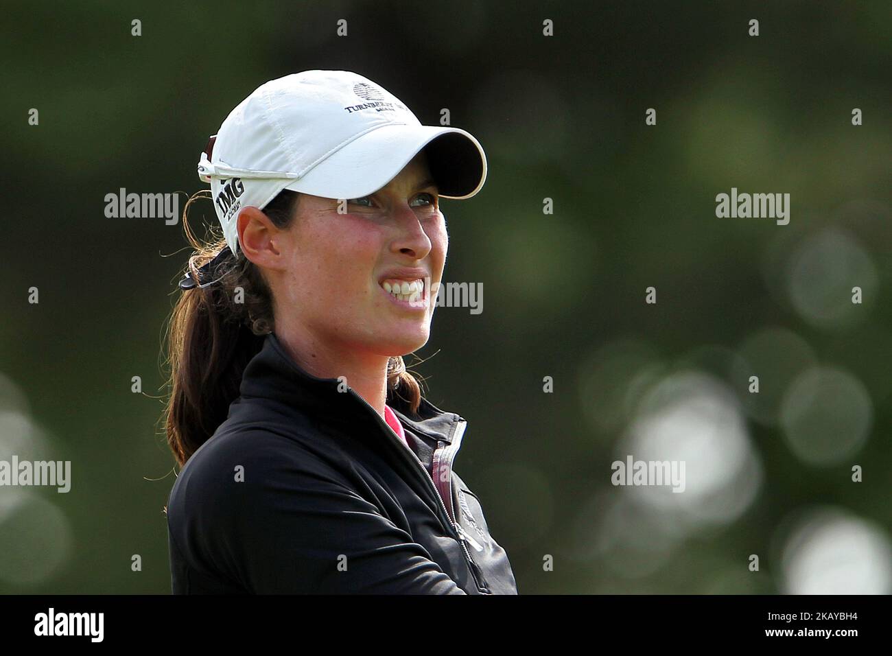 Laetitia Beck of Israel hits from the 10th tee during the first round ...