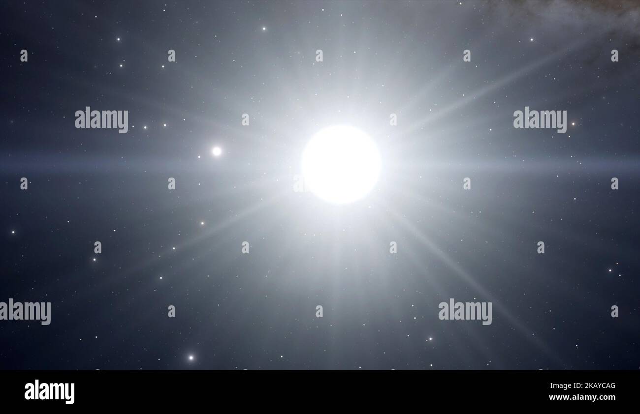 Star with star rays close view, the Universe 3d illustration background ...