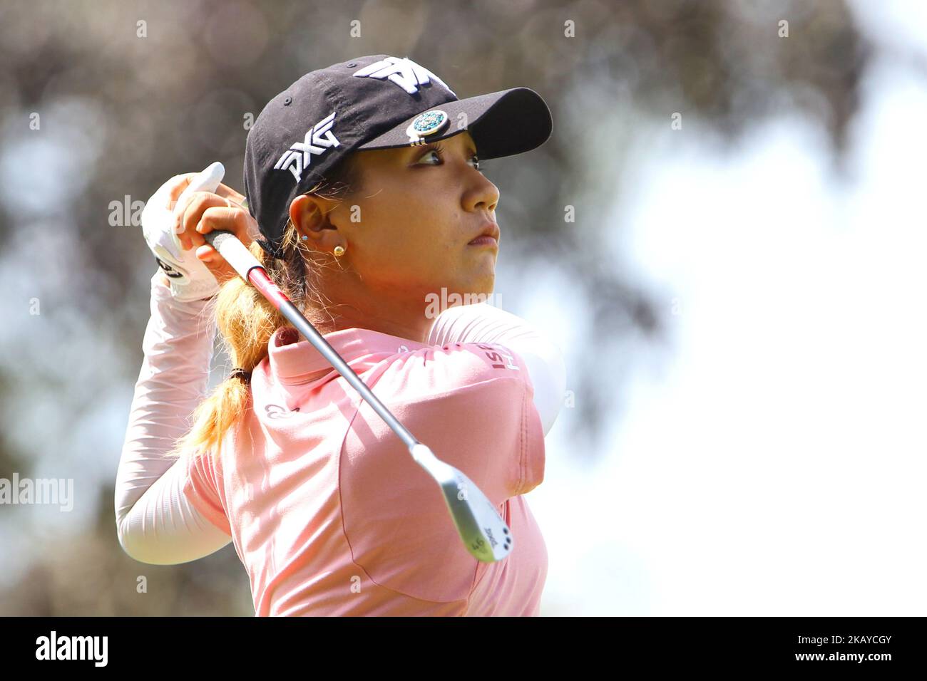 Lydia Ko of New Zealand follows her shot from the 12th tee during the ...