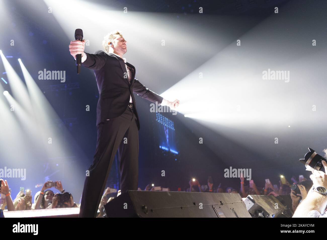 the singer David Bisbal during the concert within the tour Tour 2018 at ...