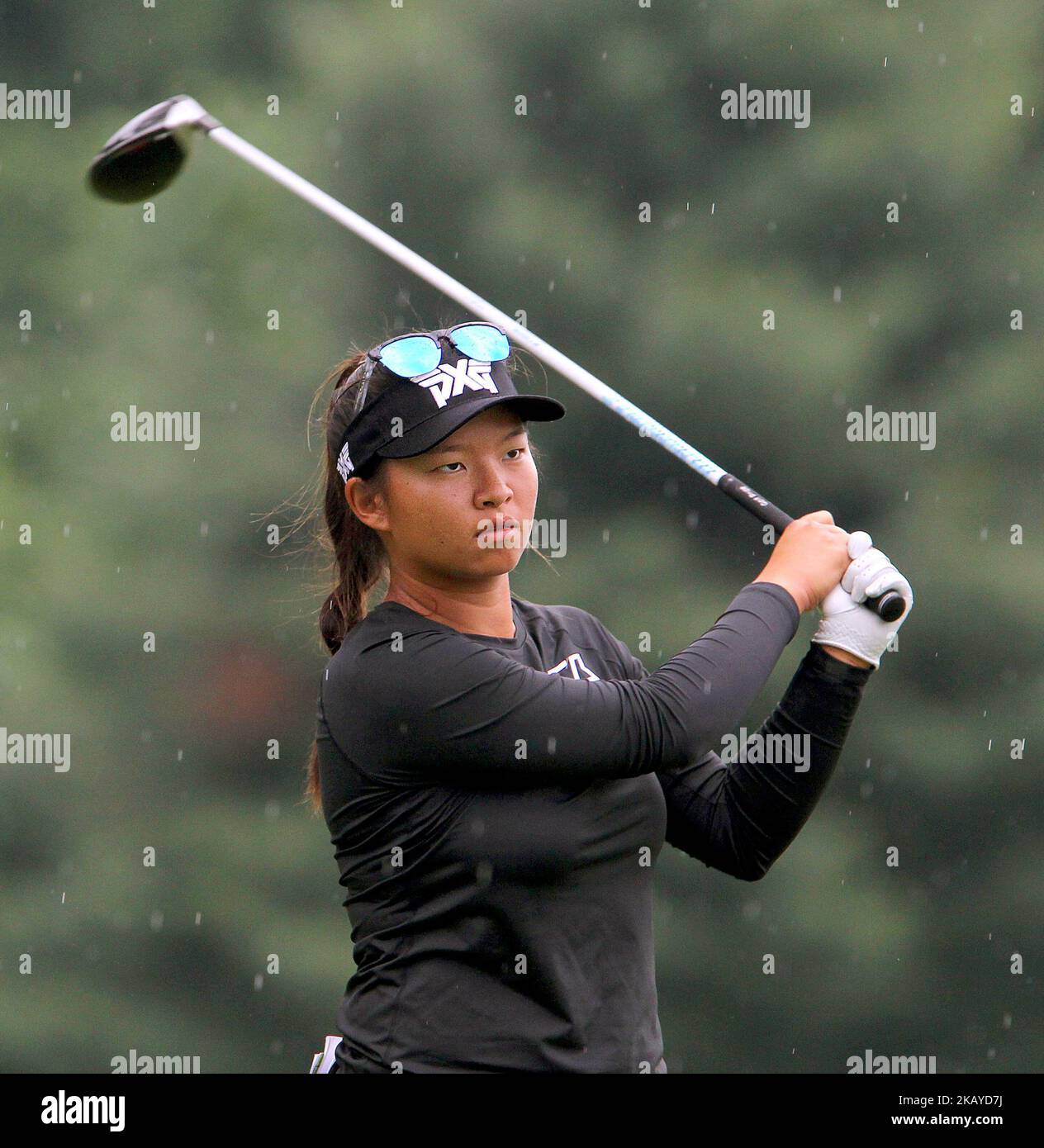Megan Khang of Rockland, Massachussetts hits from the 5th tee during ...