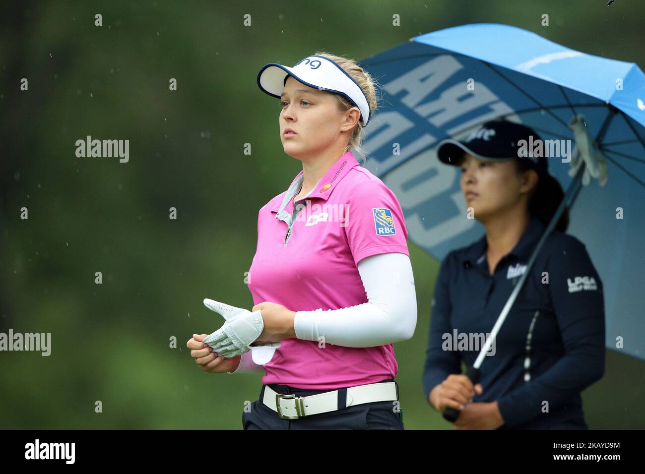 Brooke M. Henderson of Canada walks on the second hole during the third ...