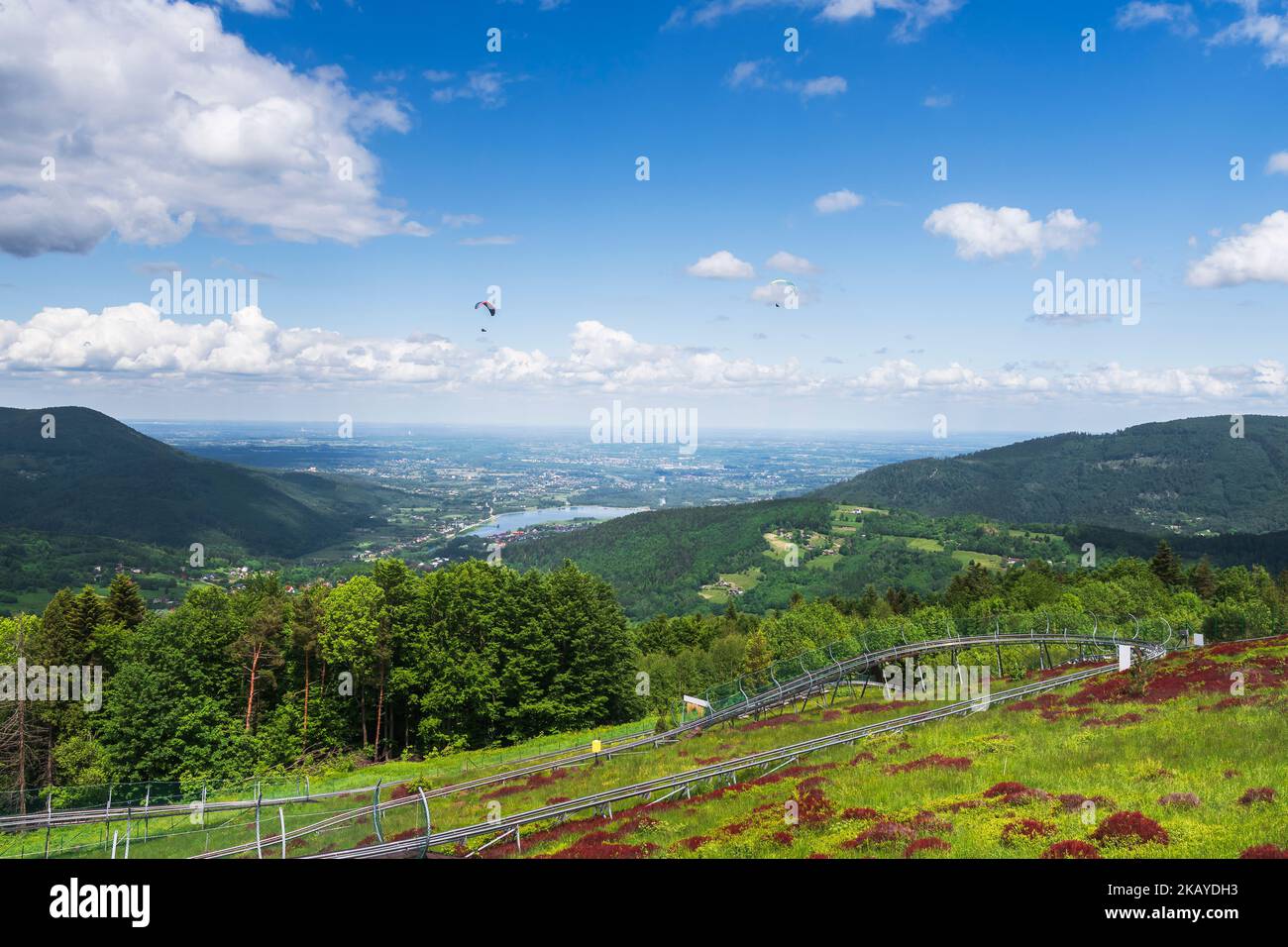The summer toboggan run is in the foreground.Czanieckie and the ...