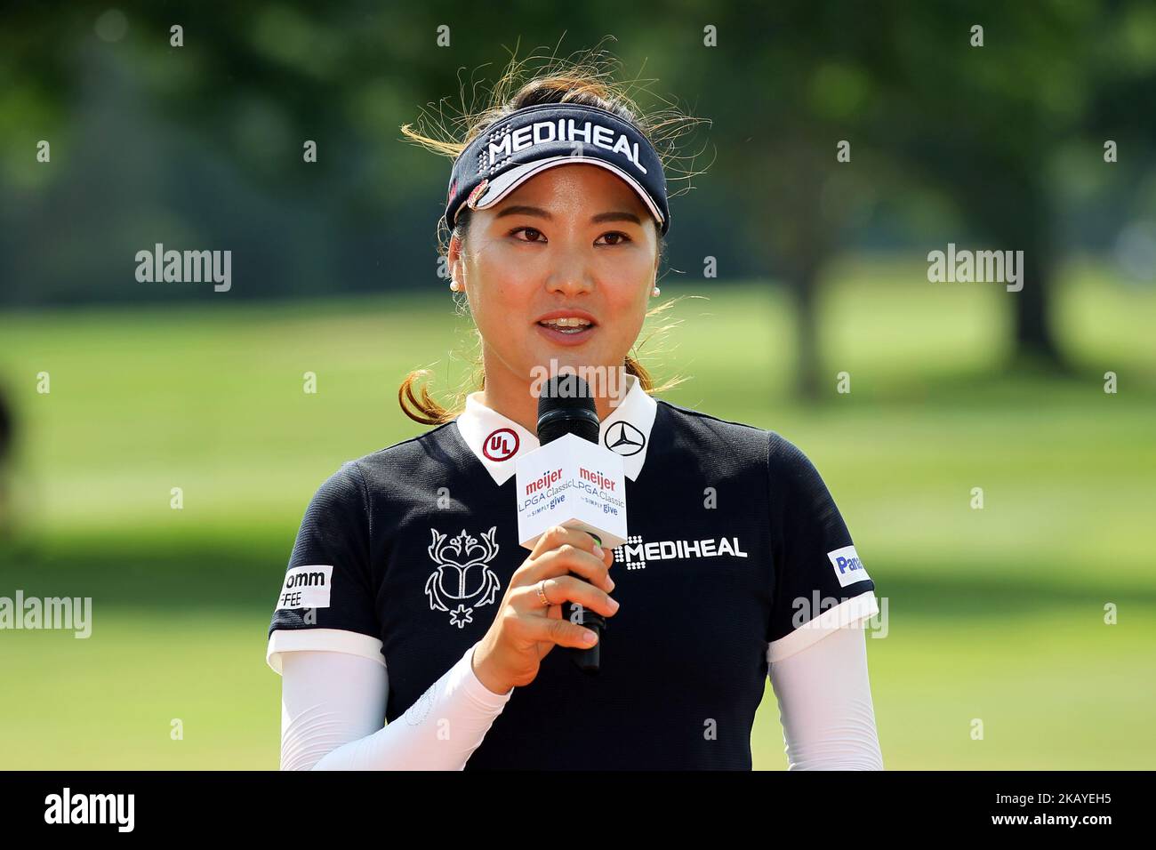 So Yeon Ryu of Republic of Korea speaks after winning the tournament ...