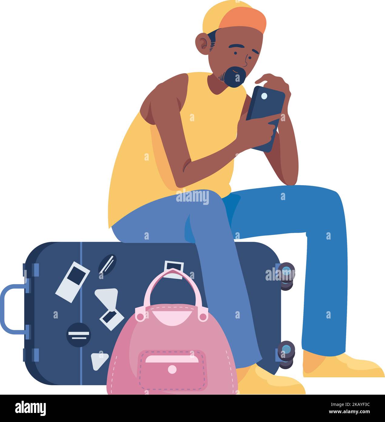 traveler guy illustration Stock Vector Image & Art - Alamy