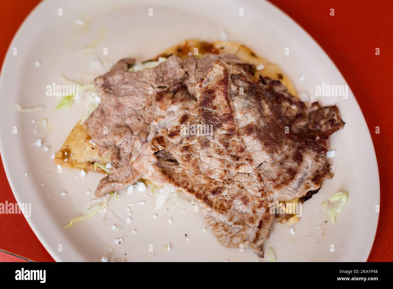 Fresh prepared Huaraches served in local restaurant near Teotihuacan ...