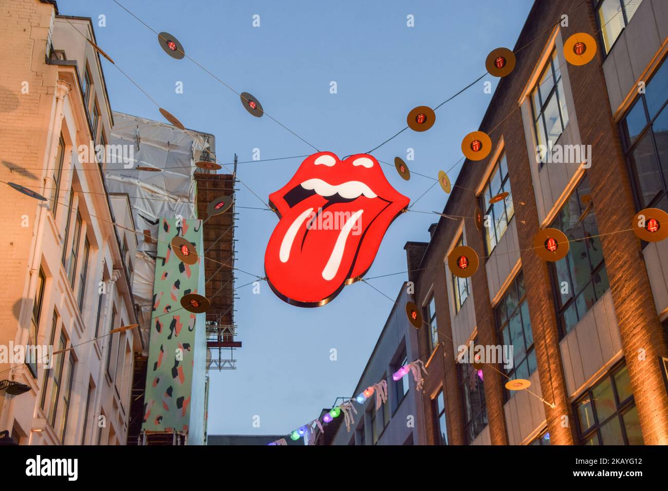 London, England, UK. 3rd Nov, 2022. The Rolling Stones' famous tongue ...
