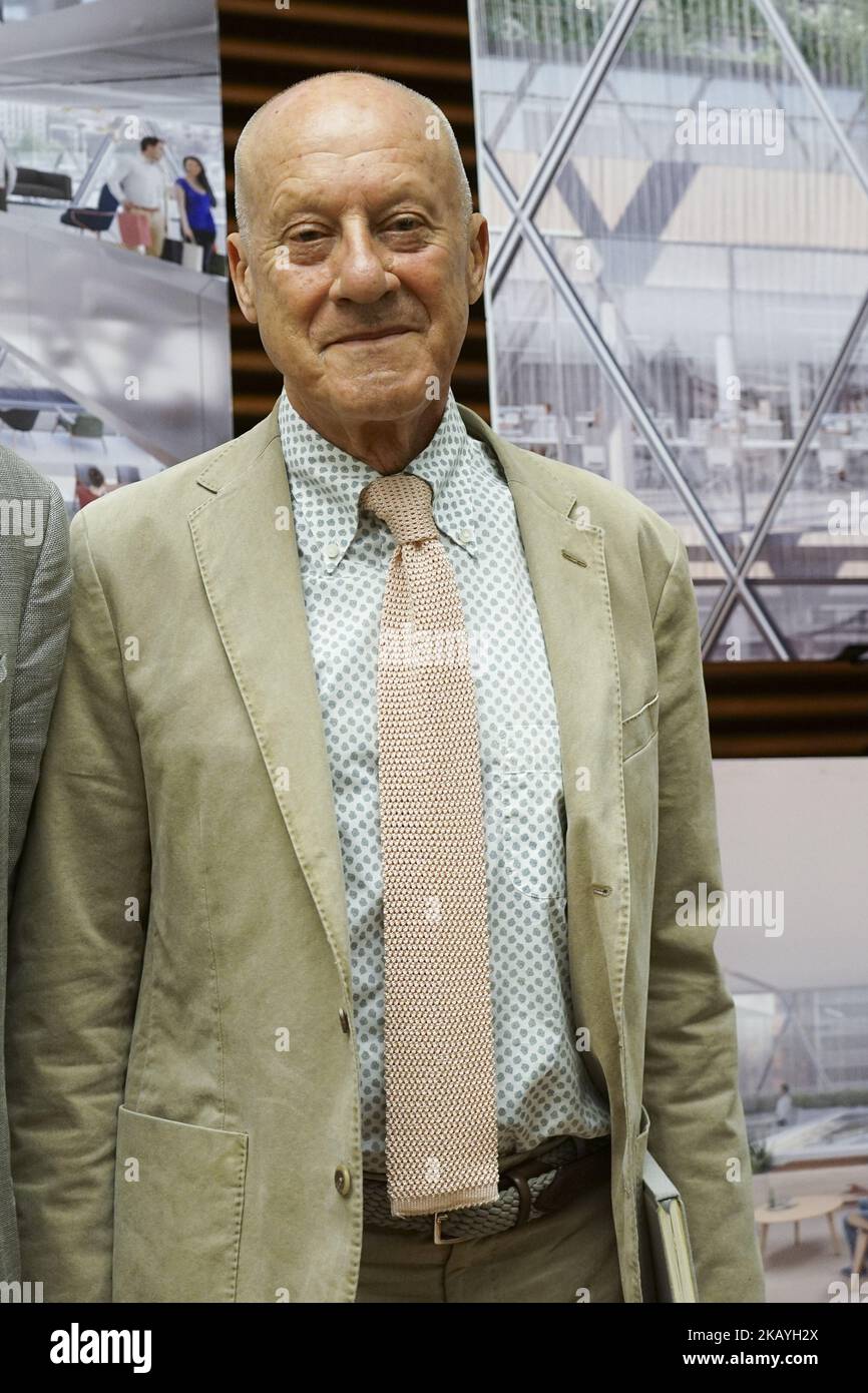 British architect Lord Norman Foster attends a press conference in ...