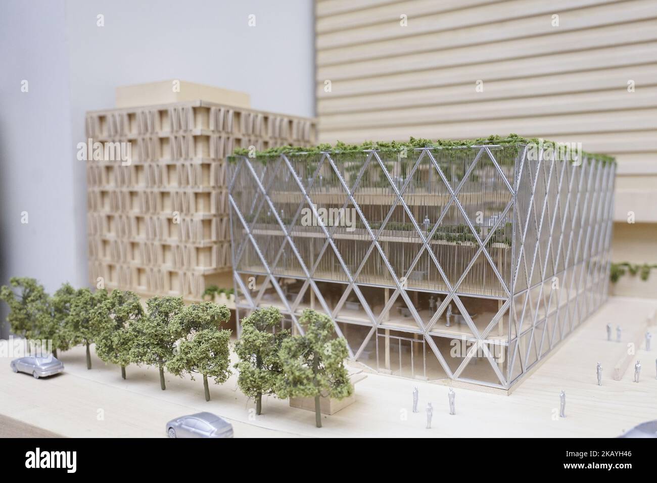 A model of the architectural refurbishment project by British architect ...