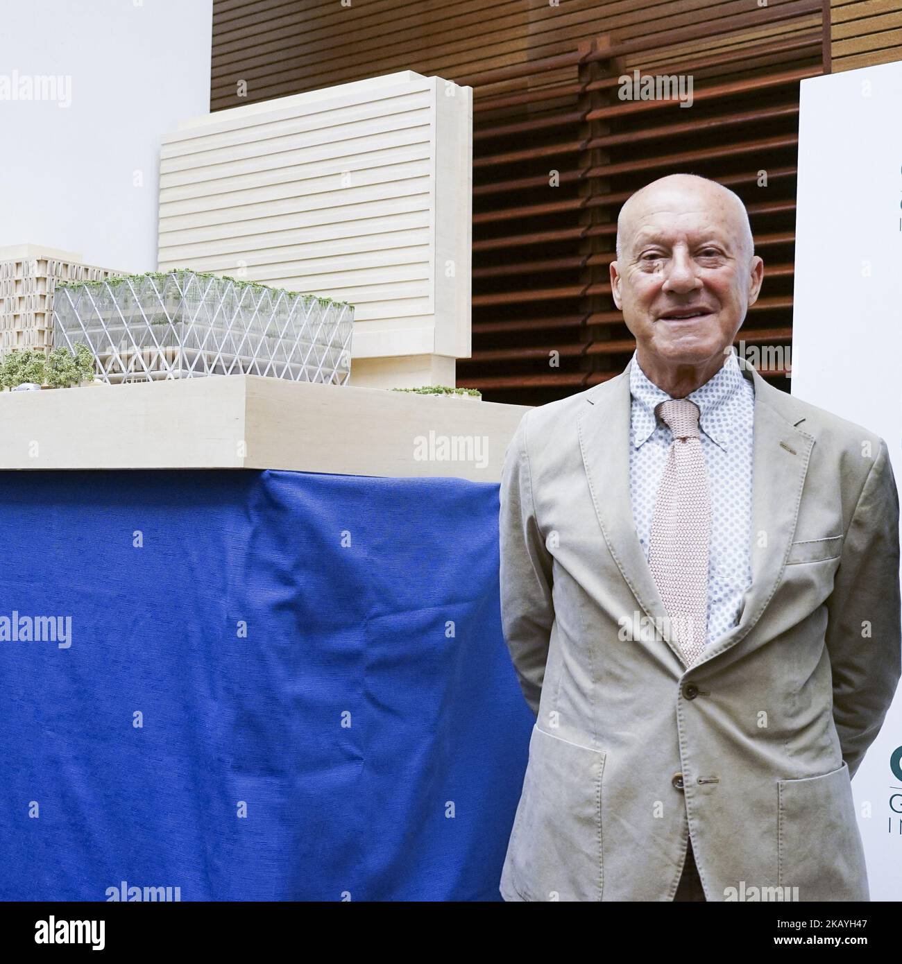 British architect Lord Norman Foster attends a press conference in ...