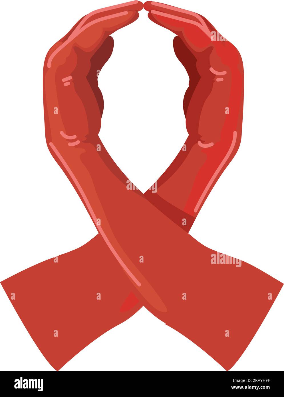 Hands red ribbon aids hiv awareness Cut Out Stock Images & Pictures - Alamy