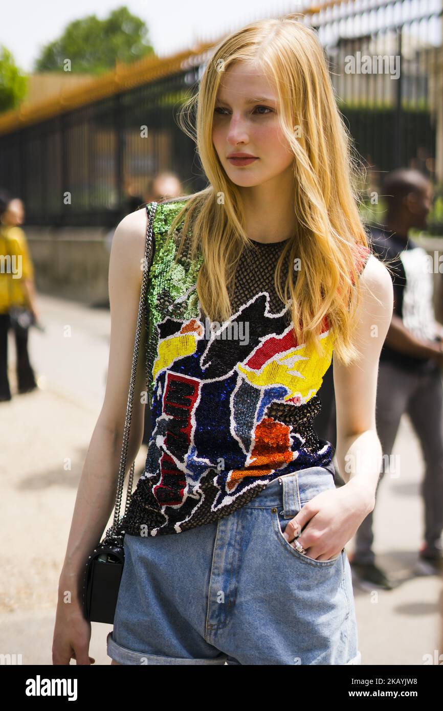Leah Rodl is seen during paris men's fashion week spring/summer 2019 ...