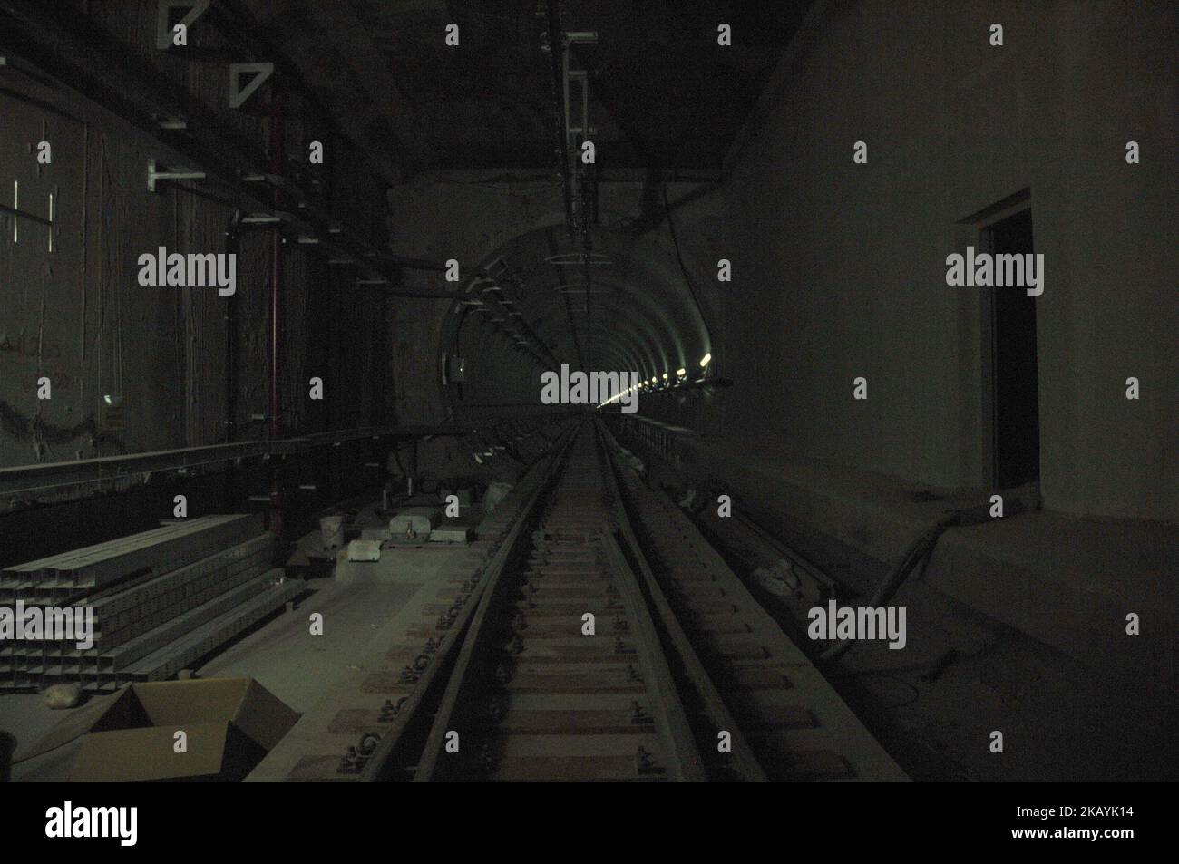 Workers quivered readiness rail on Mas Rapid Transiting at the station ...