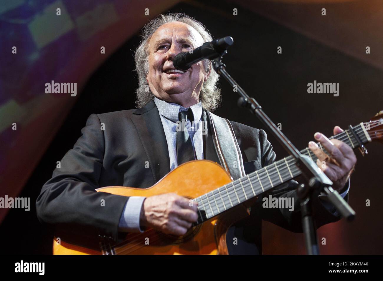 Singer Joan Manuel Serrat in concert during Botanical Nights Festival ...