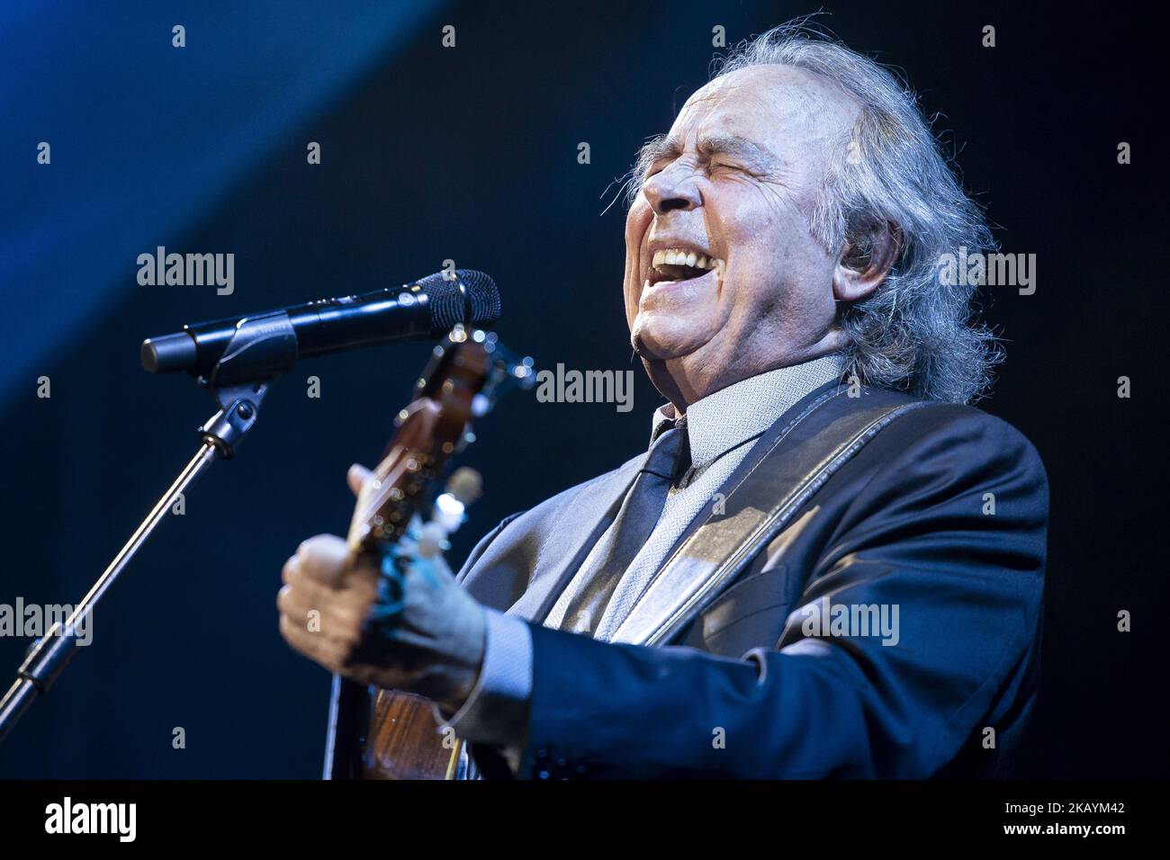 Singer Joan Manuel Serrat in concert during Botanical Nights Festival ...