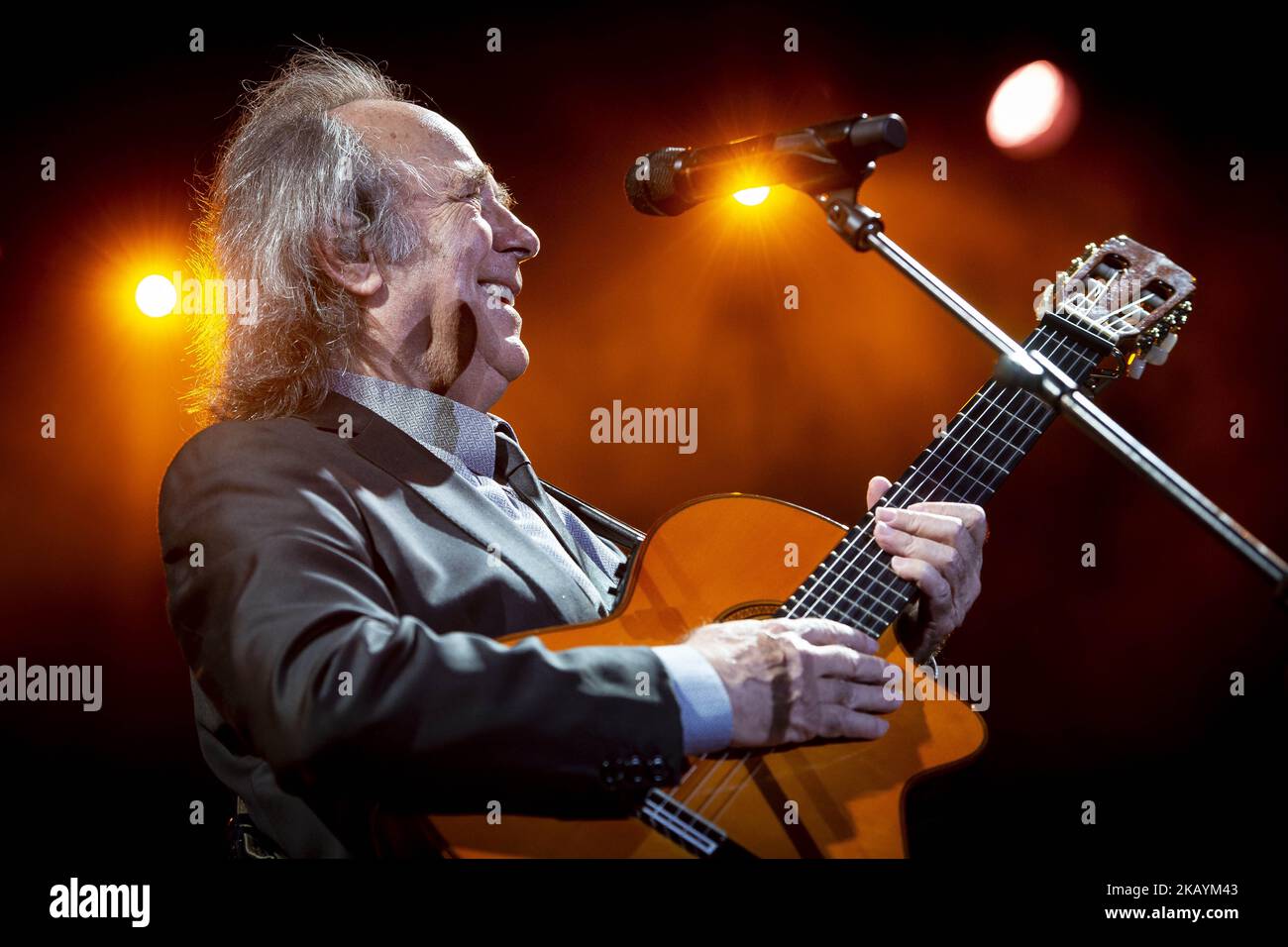 Singer Joan Manuel Serrat in concert during Botanical Nights Festival ...