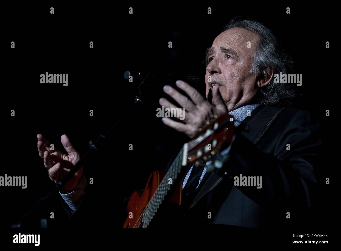 Singer Joan Manuel Serrat in concert during Botanical Nights Festival ...