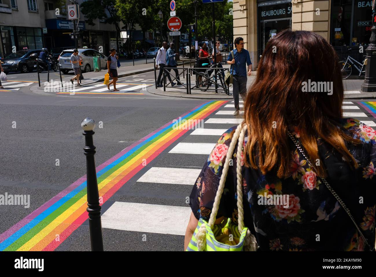 Recently pedestrian crossings decorated with the multicoloured colours ...
