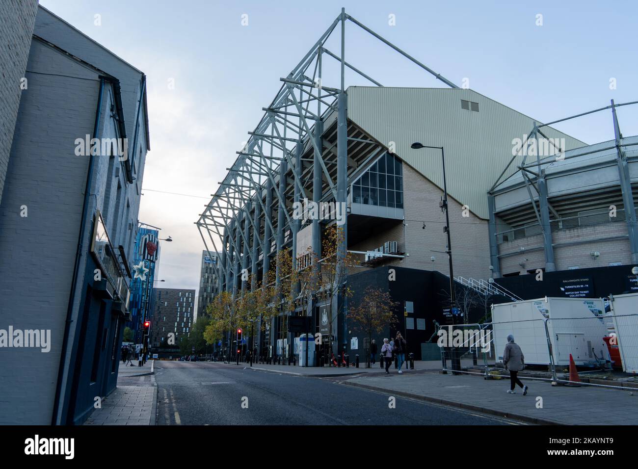 Exterior view of St James' Park football ground, home stadium of ...