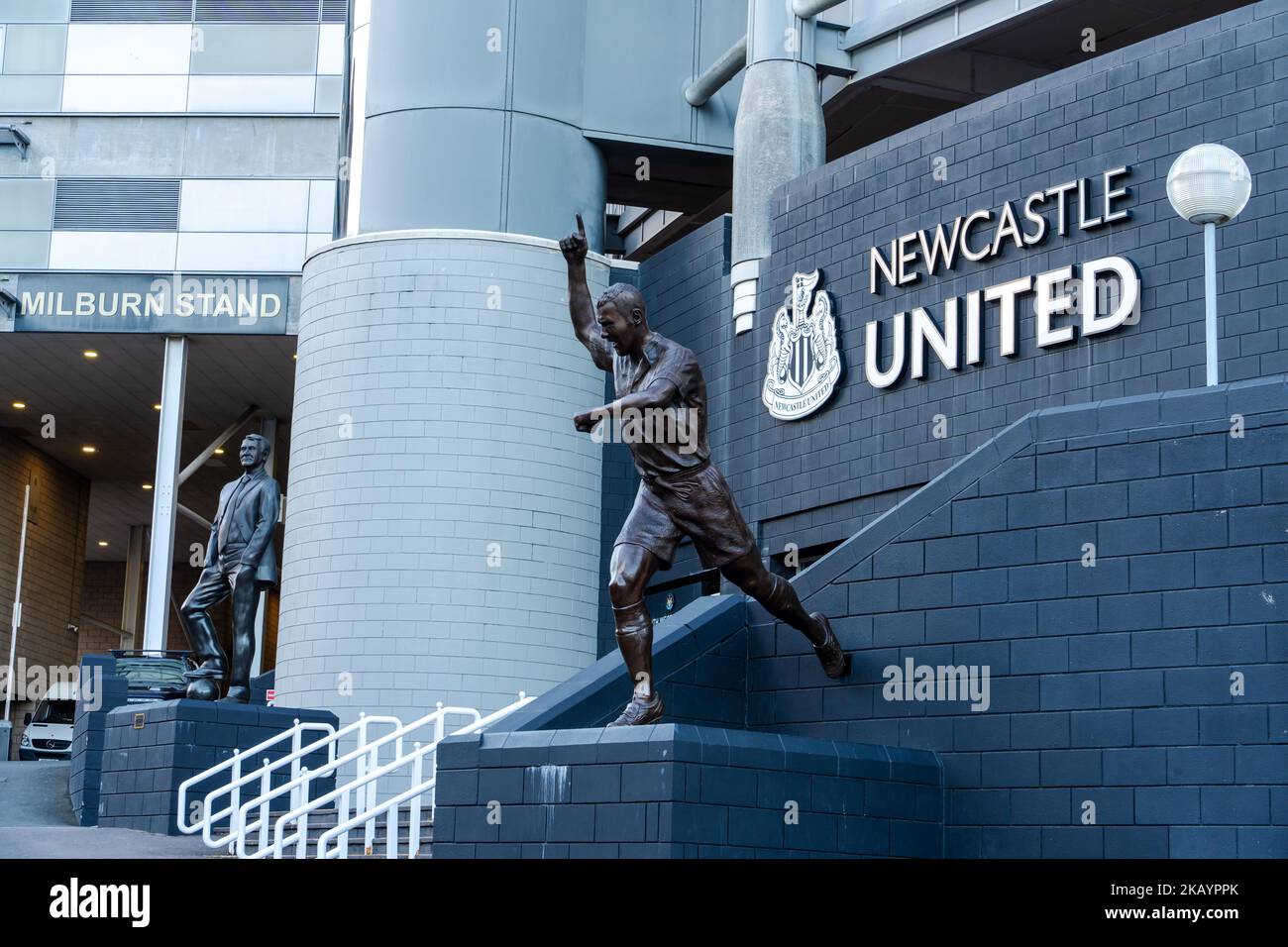 Exterior view of St James' Park football ground, home stadium of ...