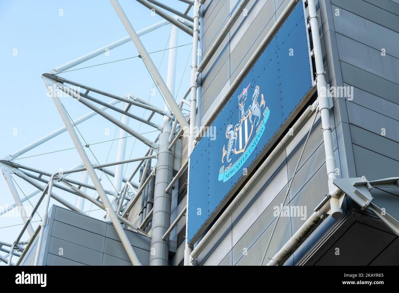 Exterior view of St James' Park football ground, home stadium of ...