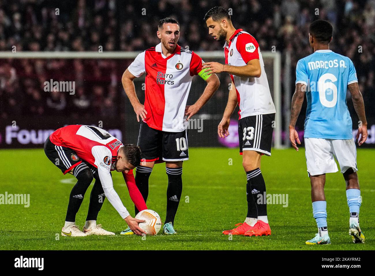 Rotterdam - Sebastian Szymanski of Feyenoord, Orkun Kokcu of Feyenoord, David Hancko of ...