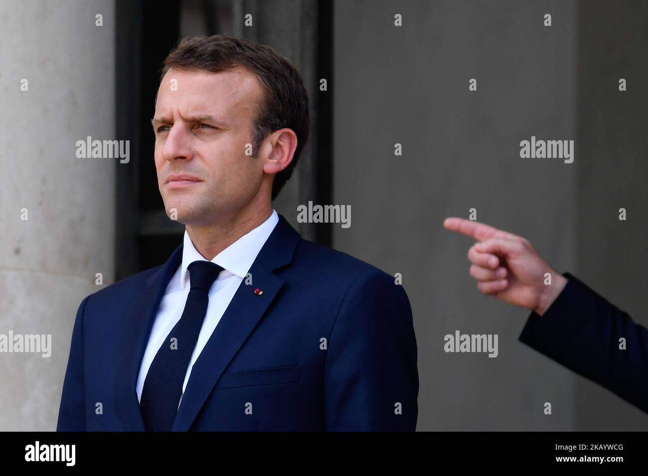 The President of the French Republic, Emmanuel Macron receives Sheikh ...