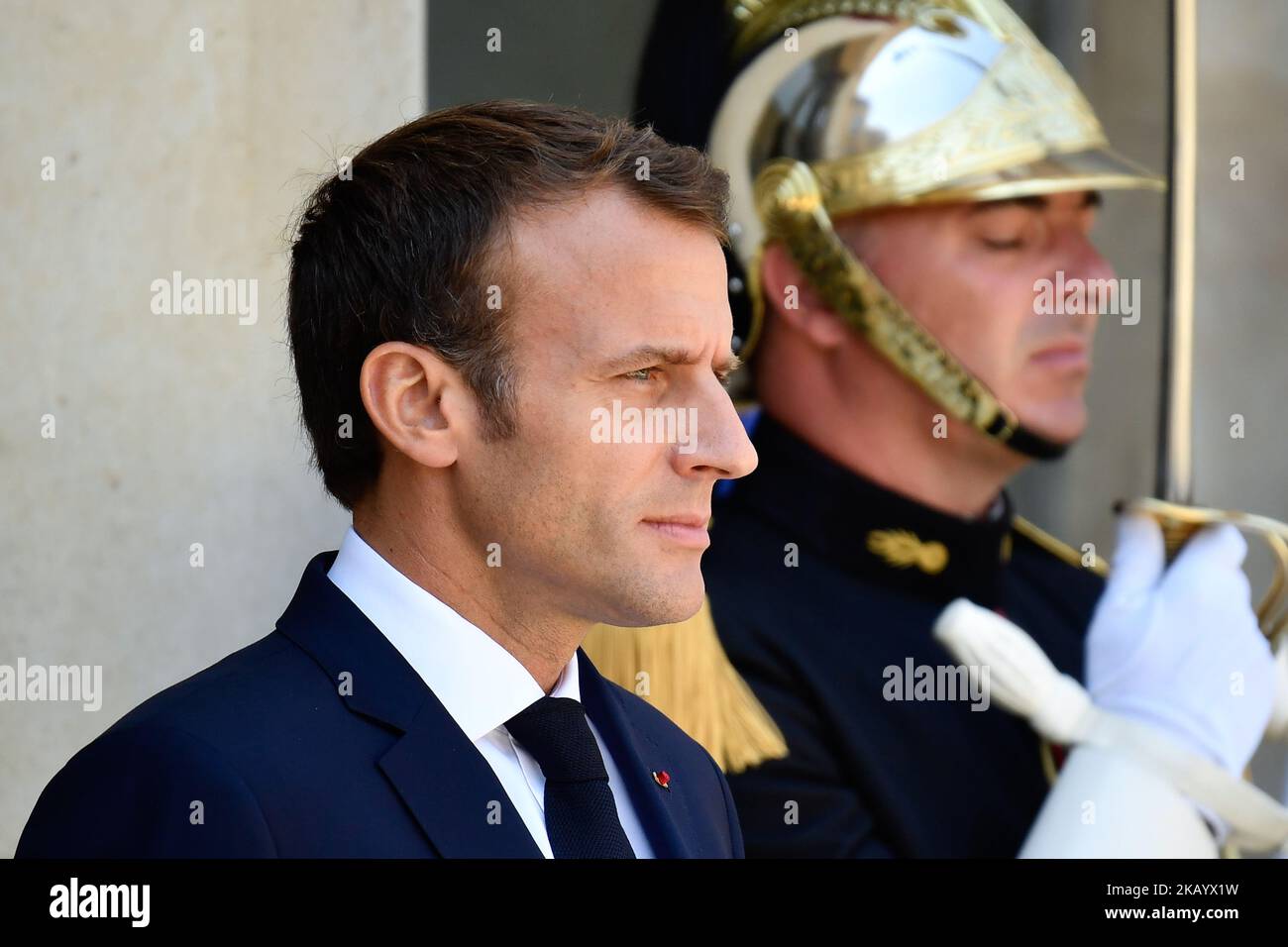The President of the Republic, Emmanuel Macron received His Highness ...