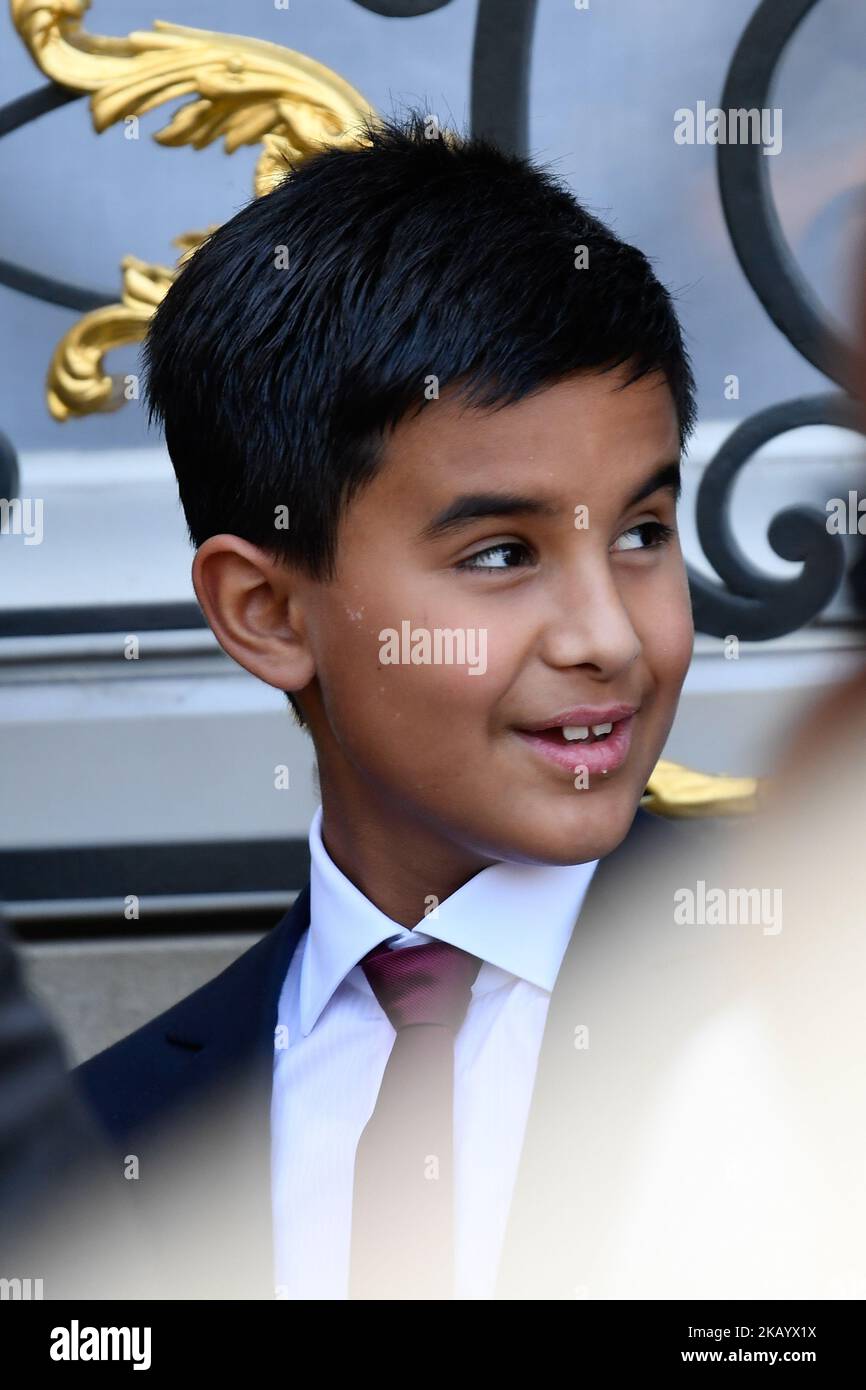 Hamad, son of Qatar Sheikh Tamim bin Hamad Al Thani is pictured at the ...