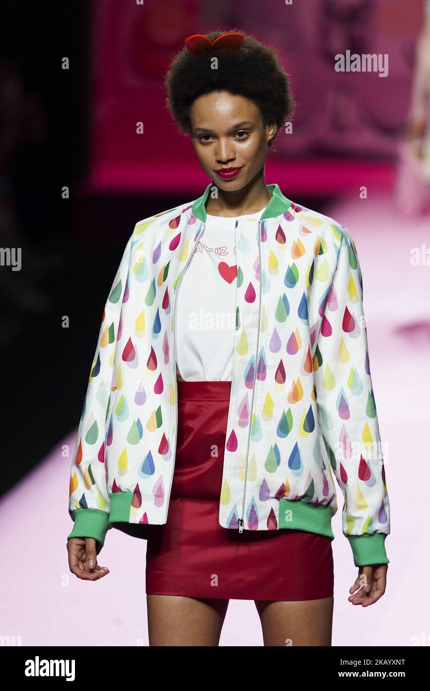 A model presents a creation by Spanish Agatha Ruiz de la Prada at the ...