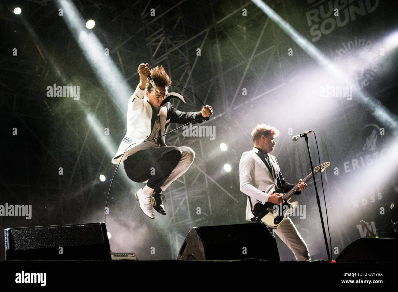 The swedish rock band The Hives performing live at Rugby Sound Festival ...