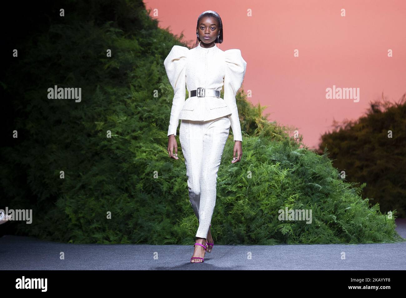 A model walks the runway at the 'The 2nd Skin Co' catwalk during the ...