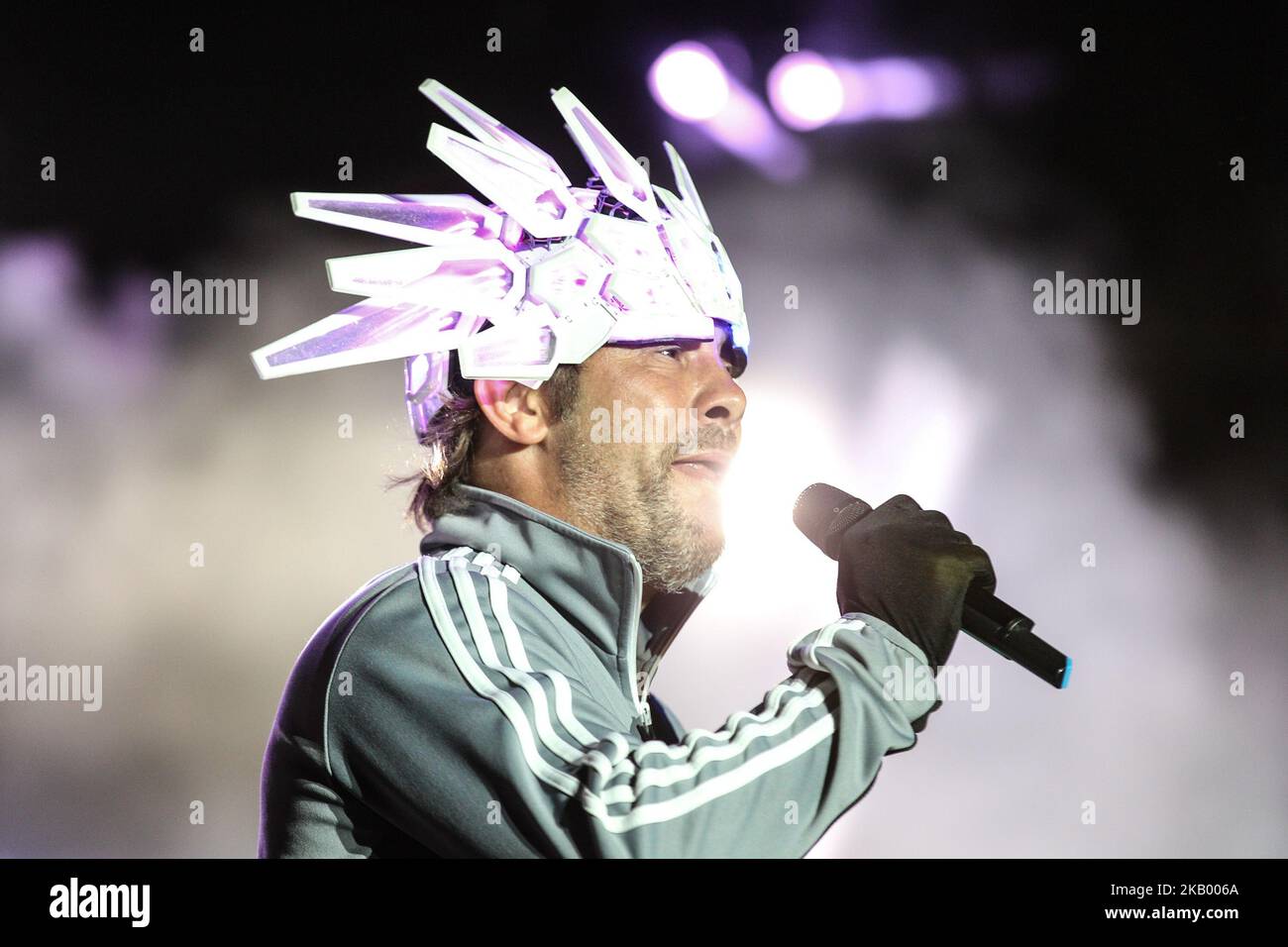 Jay Kay of Jamiroquai performs performs on stage during a concert on ...