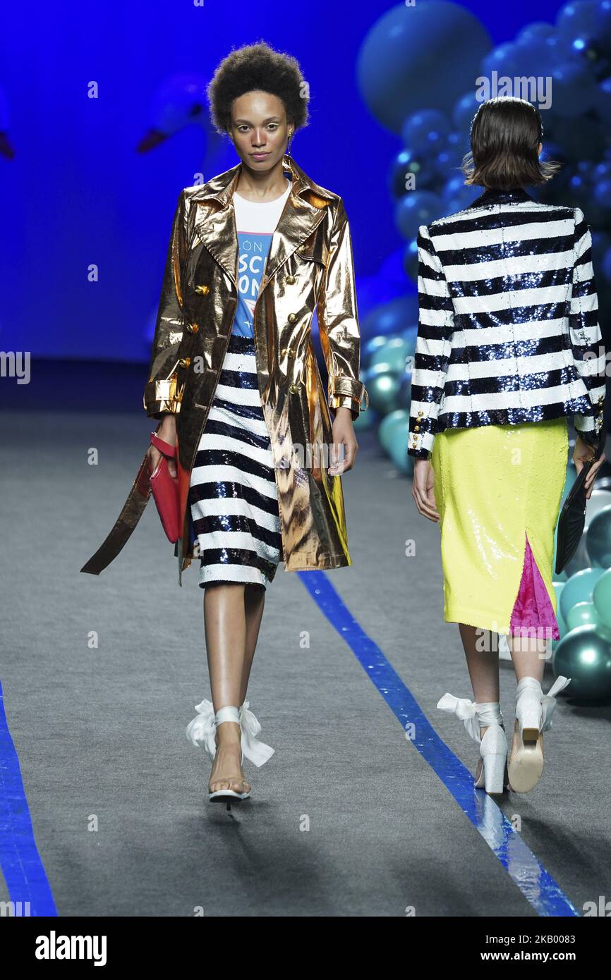 A model presents a creation by Spanish La Condesa at the fashion show ...