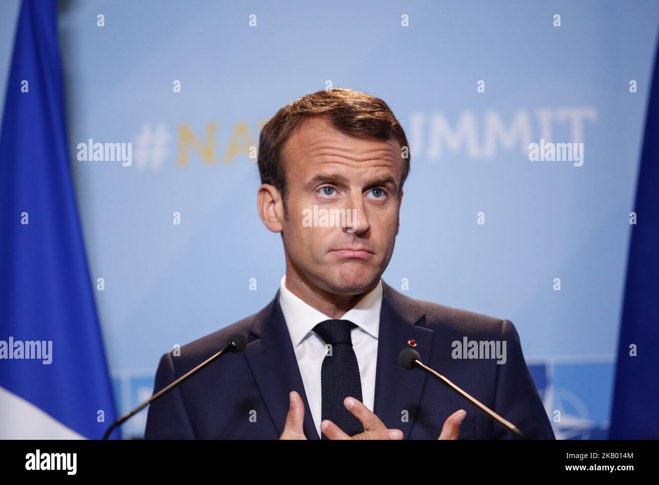 President of France, Emmanuel Macron gives a closing press conference ...