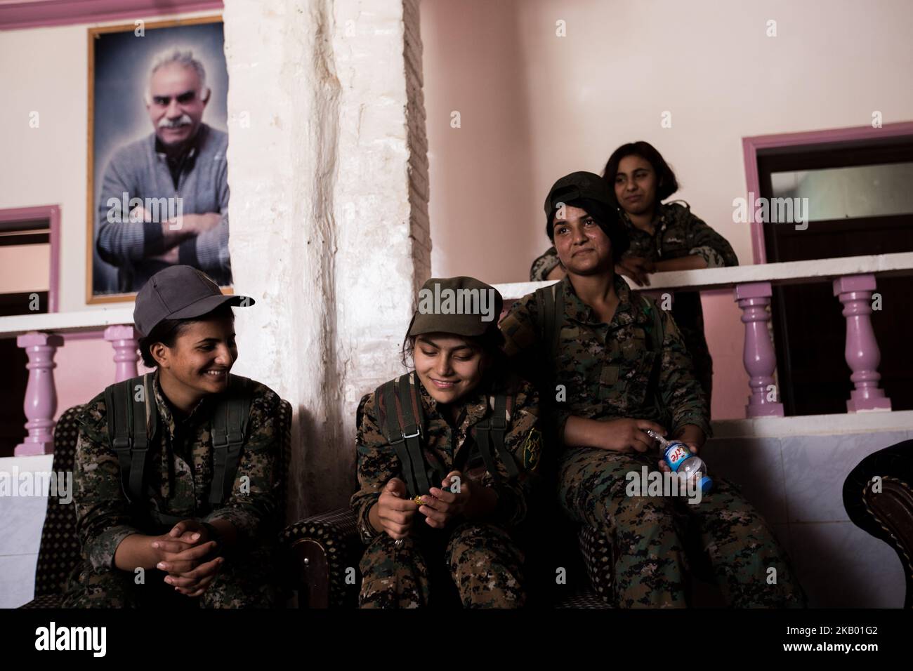 In Hasaka / Syria Kurdish and Arab young women who have joined the YPG are living on a training ...