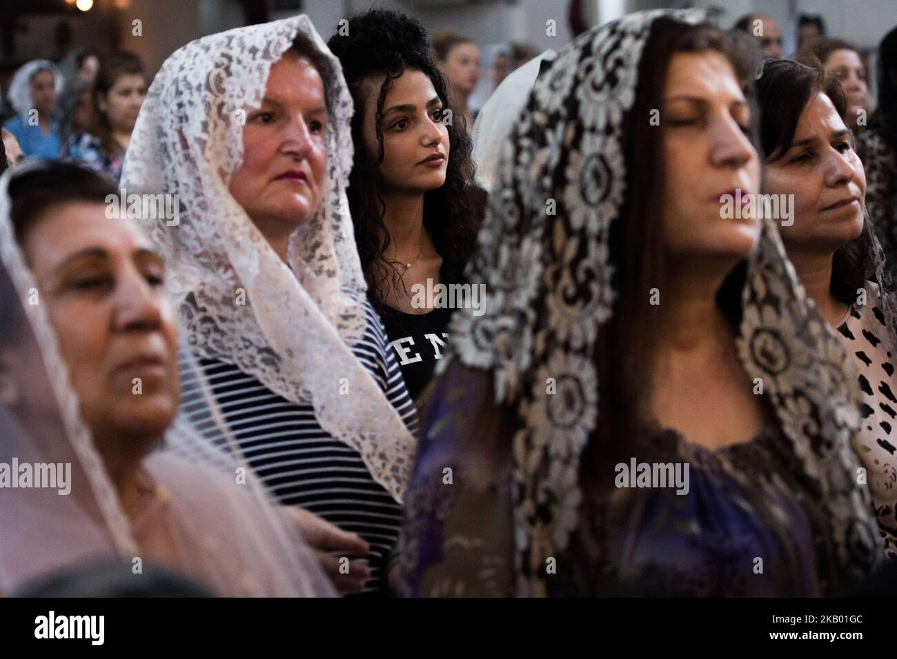 Christian of the congregation Mariam al-Adra in their church in ...