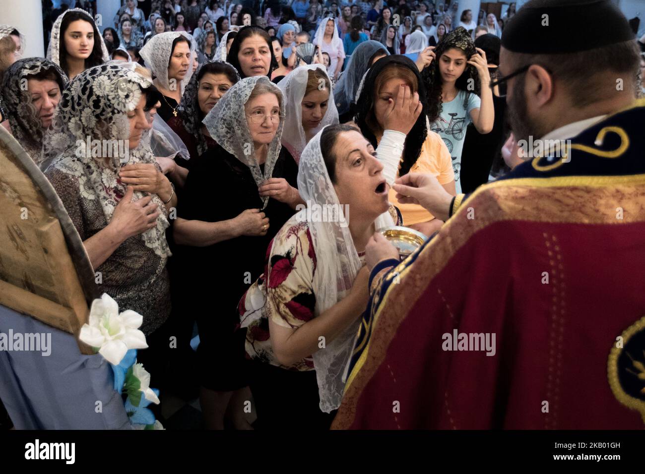 Christian of the congregation Mariam al-Adra in their church in ...