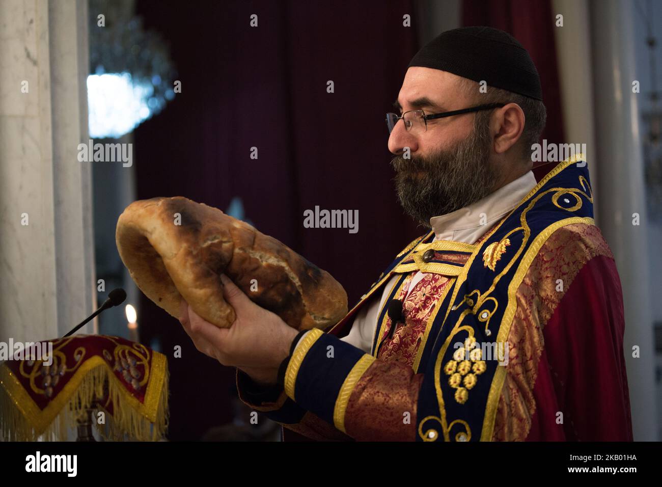 The priest of the congregation "Mariam al-Adra" Abuna Saliba in his ...