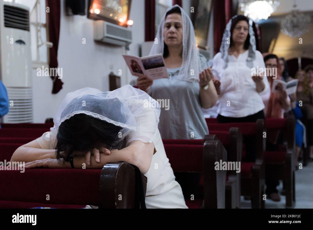 Christian of the congregation Mariam al-Adra in their church in ...